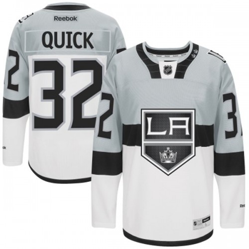 Men's Reebok Los Angeles Kings 32 Jonathan Quick White/Grey 2015 Stadium Series Jersey - Authentic